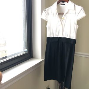 Theory | Dresses | Theory Colorblock Black White Shirt Shift Dress ...